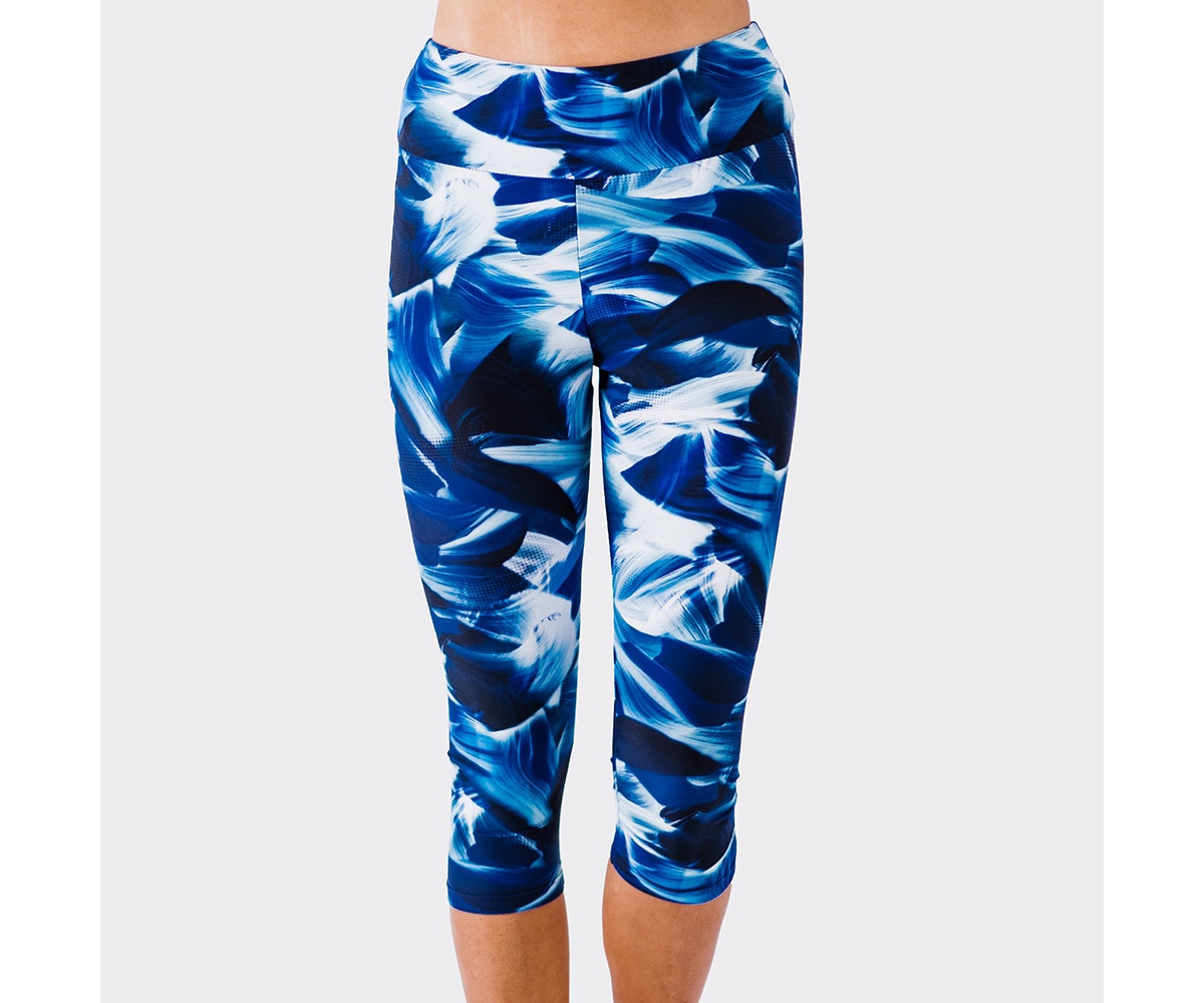 Click here for Calypsa Plus Size Capri Swim Leggings - Navy wave prices