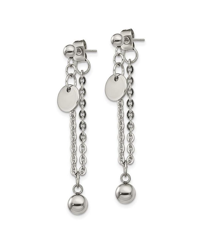 Chisel Stainless Steel Polished Chain Front and Back Dangle Earrings ...