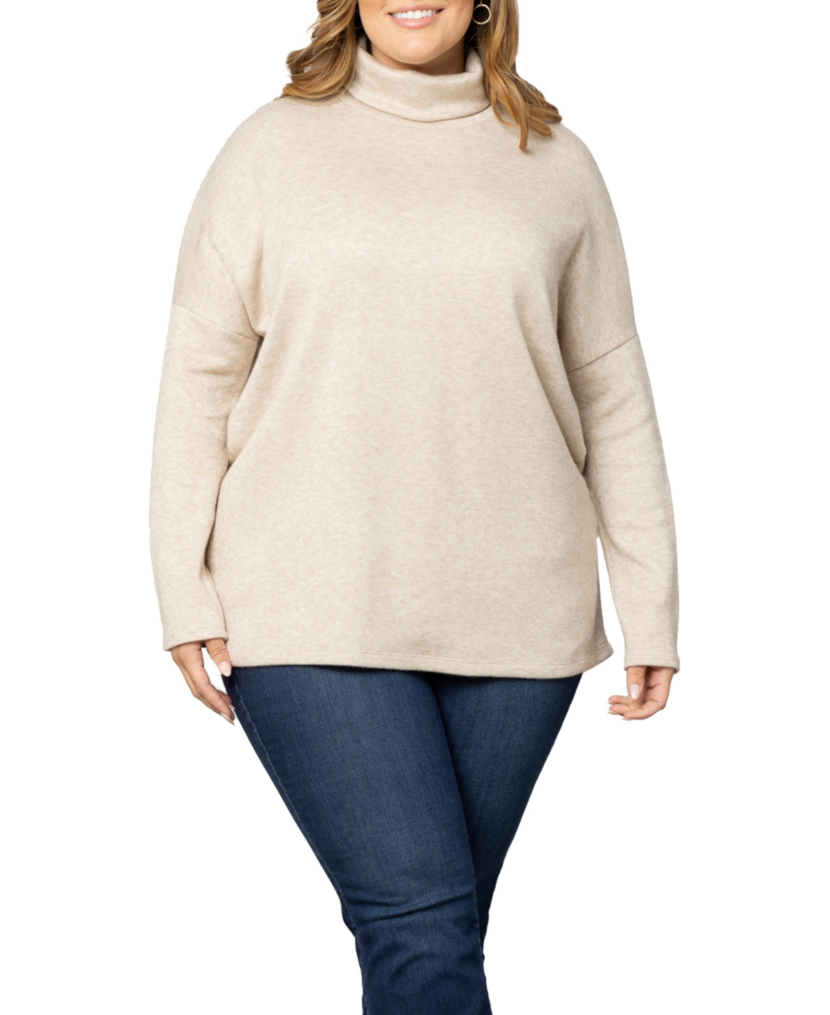 Click here for Womens Plus Size Paris Turtleneck Tunic Sweater -... prices
