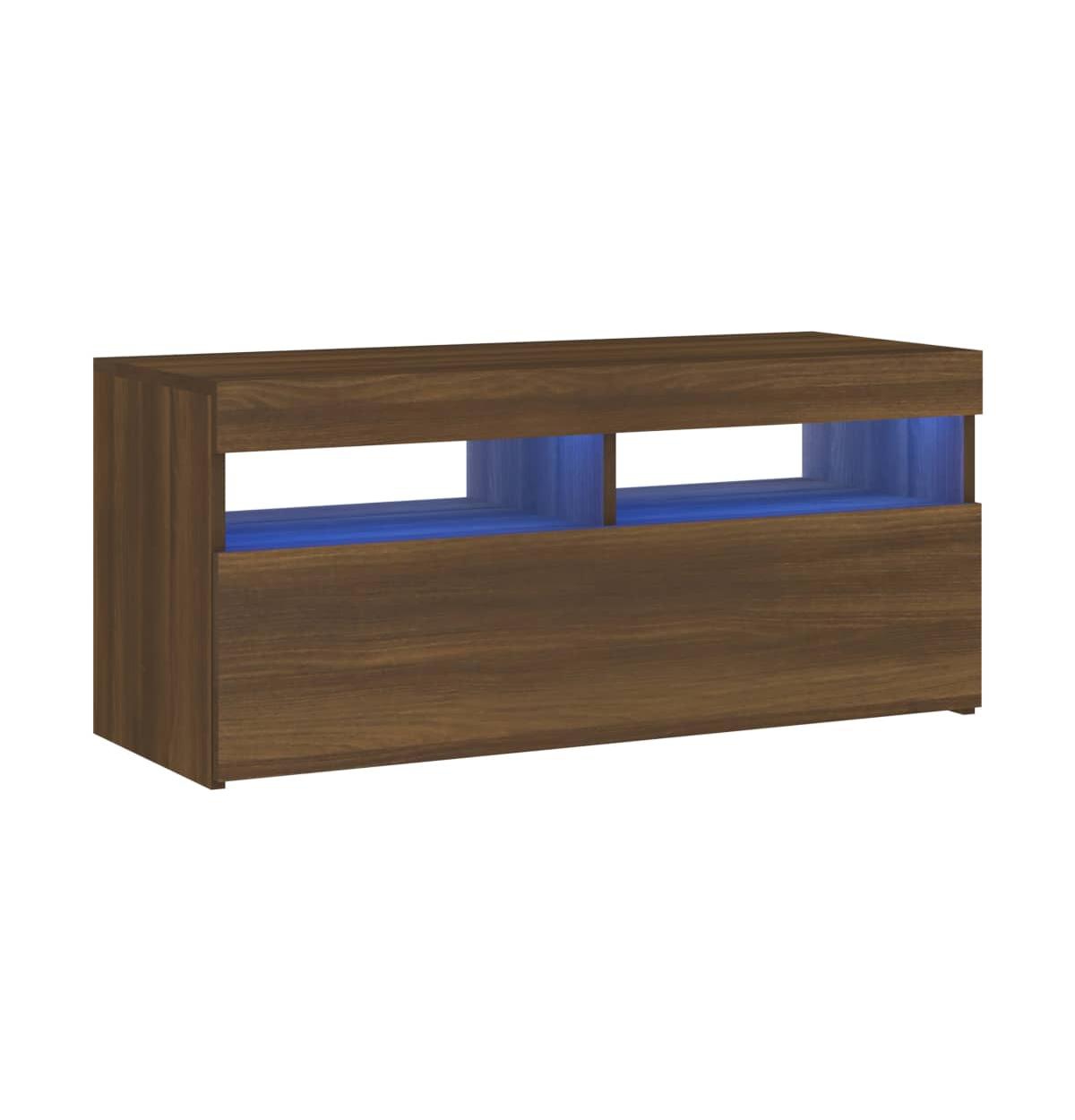 Click here for Tv Stand with Led Lights Brown Oak 35.4"x13.8... prices