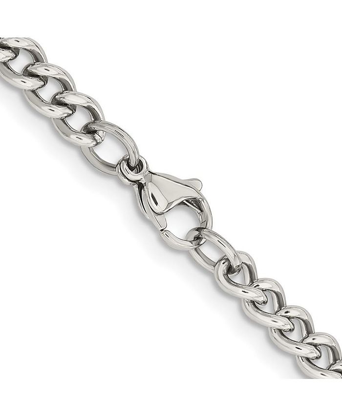 Chisel Stainless Steel 5.3mm Round Curb Chain Necklace - Macy's