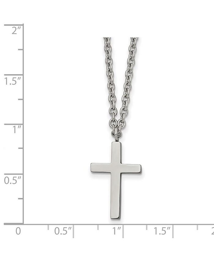 Chisel Polished 20mm Cross Pendant on a 18 inch Cable Chain Necklace ...