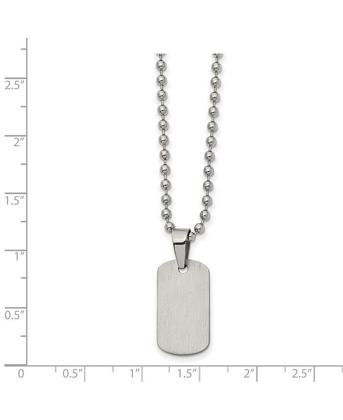 Chisel Brushed Reversible Dog Tag Ball Chain Necklace - Macy's