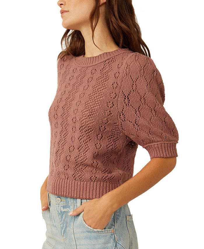 Free People Women's Cotton Eloise Open-Knit Pullover - Macy's