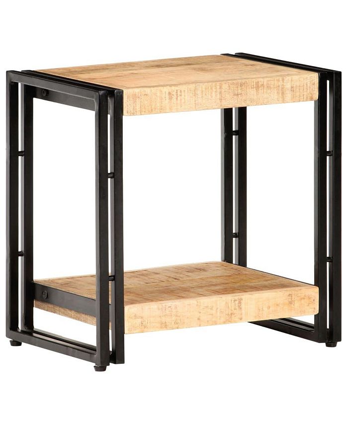 vidaXL Side Table 15.7"x11.8"x15.7" Rough Mango Wood - Macy's