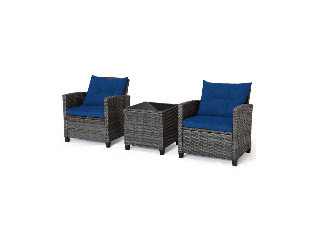 Click here for Slickblue 3 Pieces Outdoor Wicker Conversation Set... prices
