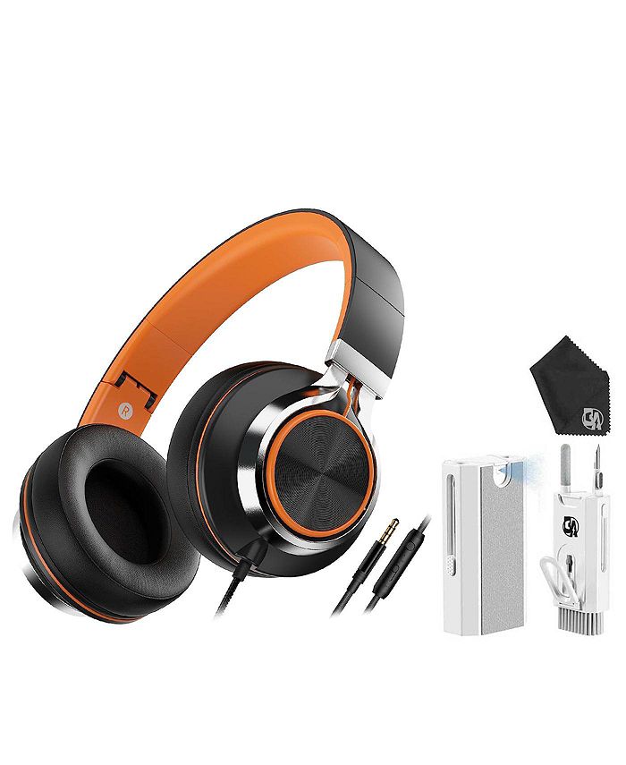 BOLT AXTION C8 Black/Orange Headphones Wired with Microphone and Volume ...