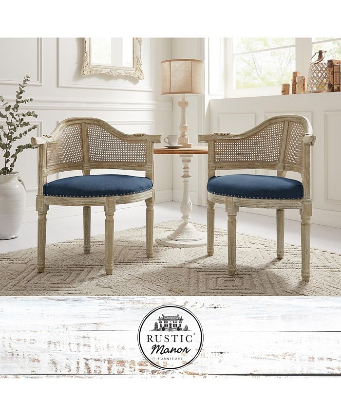 Rustic Manor Edmond Linen Accent Chair - Macy's