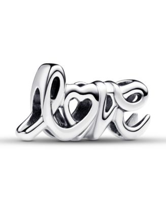 Pandora Sterling Silver Handwritten "Love" Charm - Macy's
