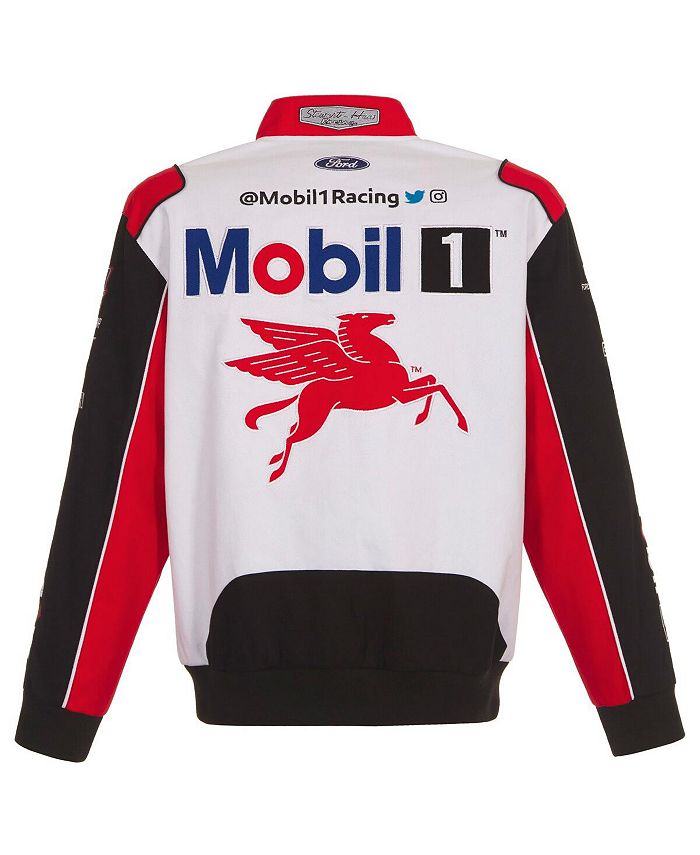 JH Design Men's White, Black Kevin Harvick Mobil 1 Twill Driver Uniform ...