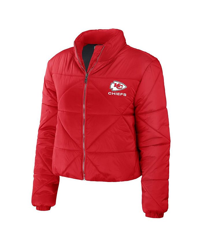 WEAR by Erin Andrews Women's Red Kansas City Chiefs Cropped Puffer Full ...