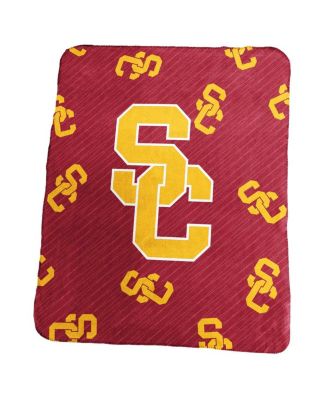 USC Trojans 50" x 60" Repeating Logo Classic Plush Throw Blanket - Macy's