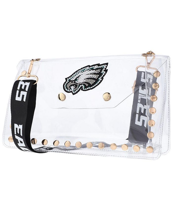 Cuce Women's Philadelphia Eagles Crystal Clear Envelope Crossbody Bag ...