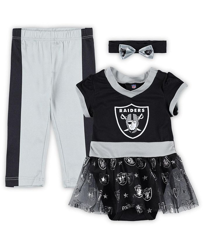 Jerry Leigh Girls Infant Black Las Vegas Raiders Tailgate Game Day ...