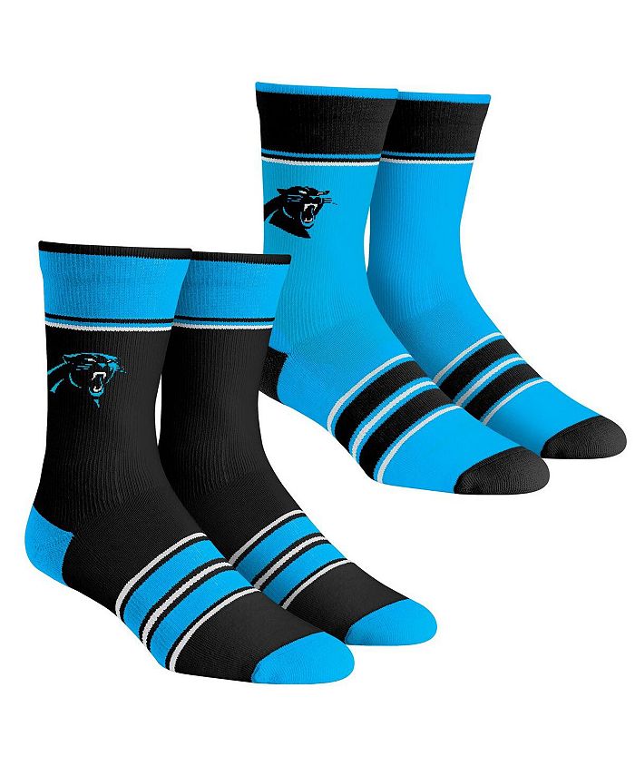 Rock 'Em Men's and Women's Socks Carolina Panthers Multi-Stripe 2-Pack ...