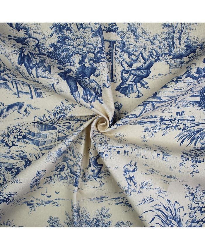 6ix Tailors Fine Linens Maison Toile Blue Pinch Pleat Drapery Panel ...