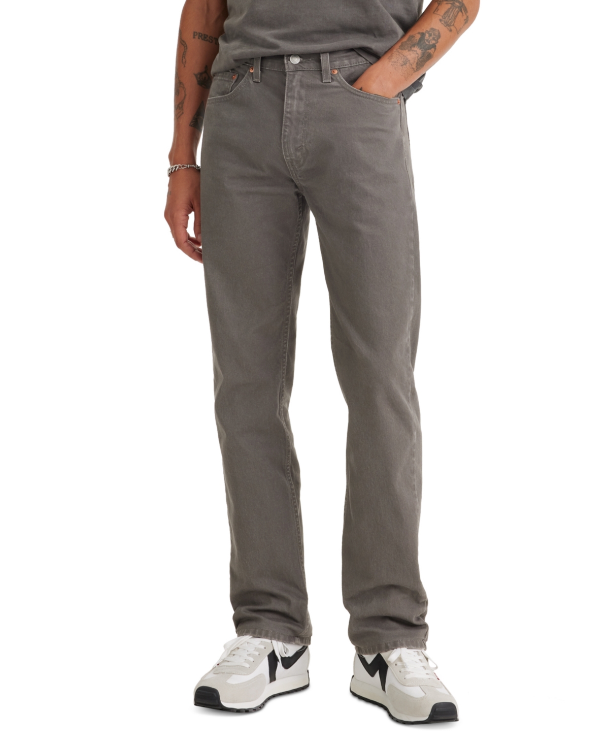 Click here for Levis Mens 505 Regular Fit Stretch Jeans - Iron St... prices