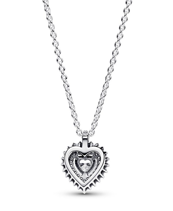 Pandora Sterling Silver with Clear Cubic Zirconia Heart Collier ...
