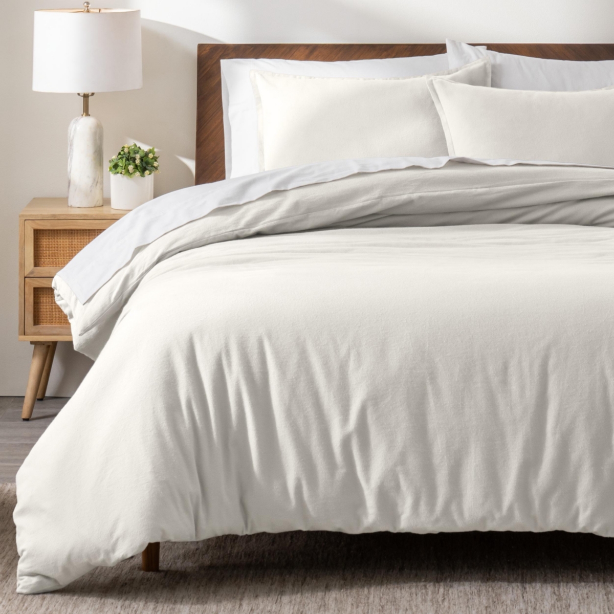 Click here for Bare Home Cotton Flannel Full/Queen Duvet Cover Se... prices