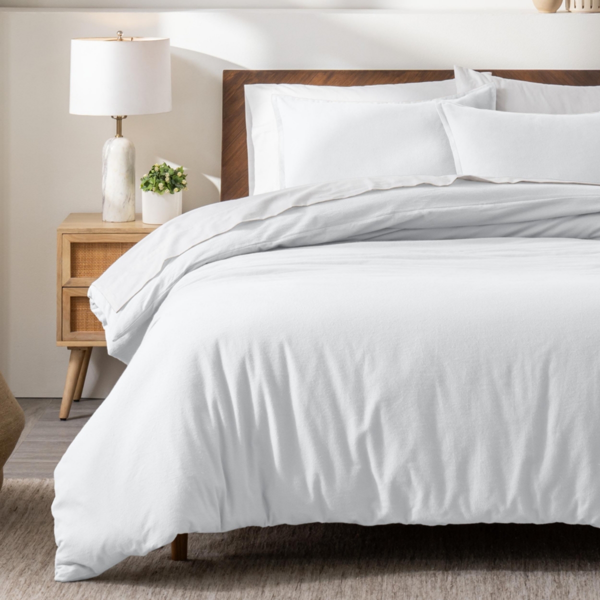 Click here for Bare Home Cotton Flannel Full/Queen Duvet Cover Se... prices