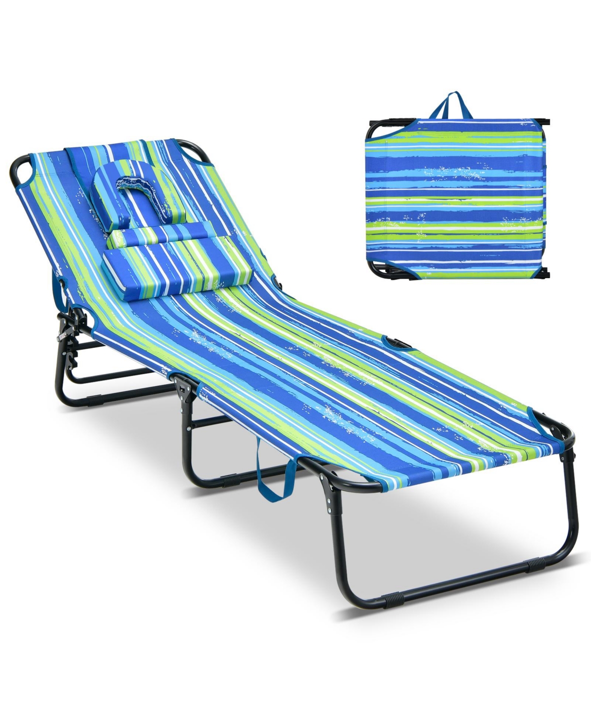 Click here for Inolait Beach Chaise Lounge Chair with Face Hole a... prices