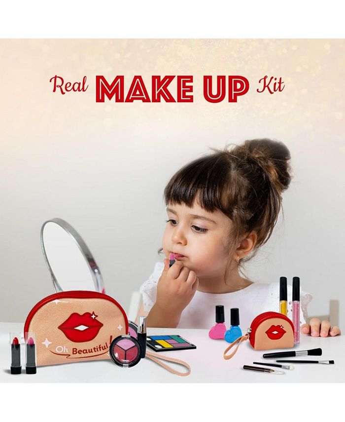 The New York Doll Collection Washable Girls Makeup Kit - 16 Pieces Set ...