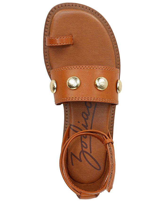 Zodiac Women's Faryn Stud-Trim Ankle-Strap Flat Sandals - Macy's