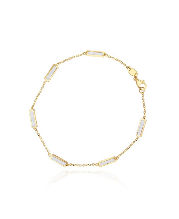 The Lovery Mother of Pearl Bar Chain Bracelet 14K Gold - Macy's