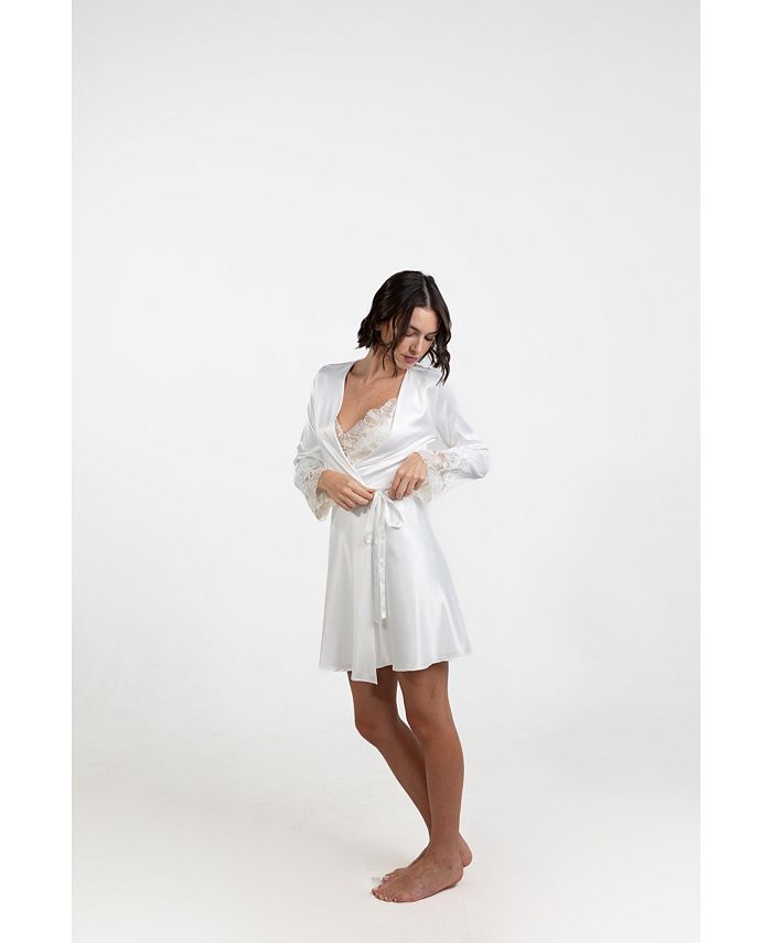 Entos Luxury Satin Robe Agathe By Entos - Macy's