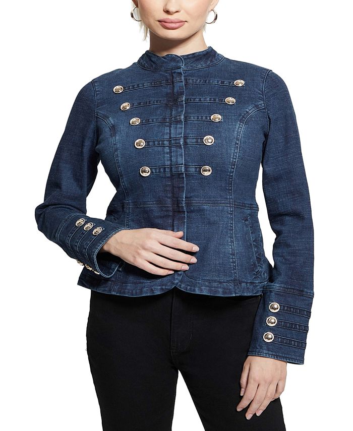 GUESS Women's Denim Band Jacket - Macy's