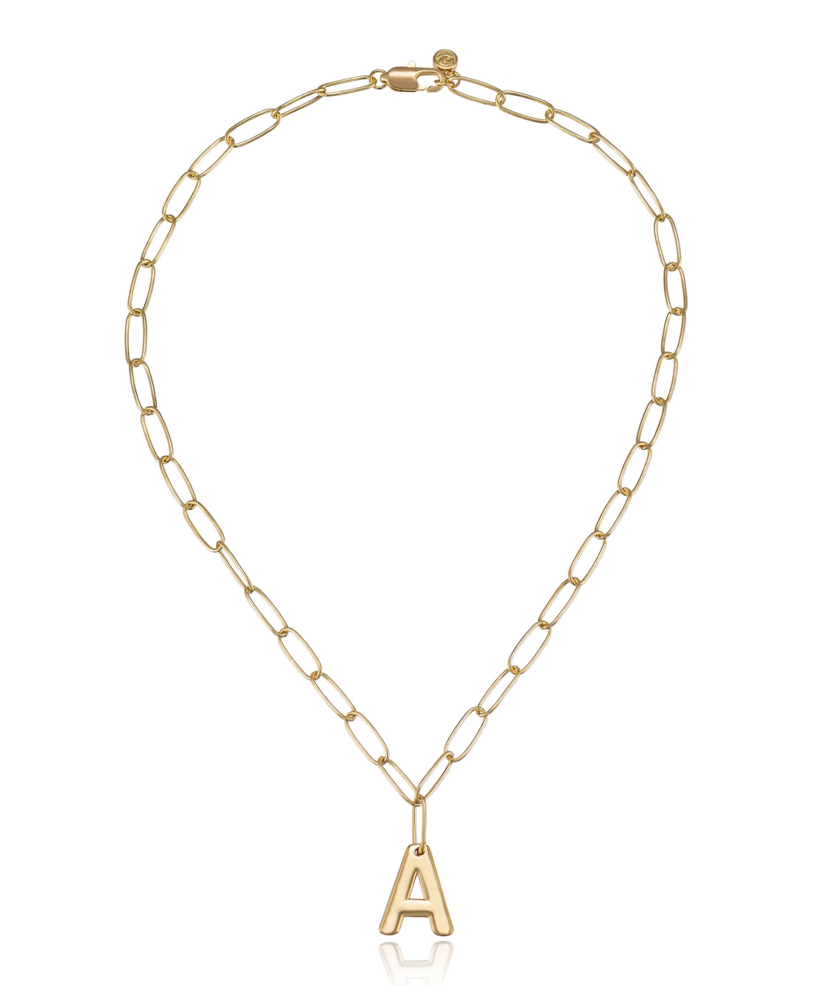 Click here for Ettika Paperclip Chain Initial Necklace - Gold-A prices