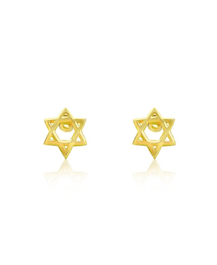 Etoielle Yellow Gold Tone Star of David Studs Earrings - Macy's
