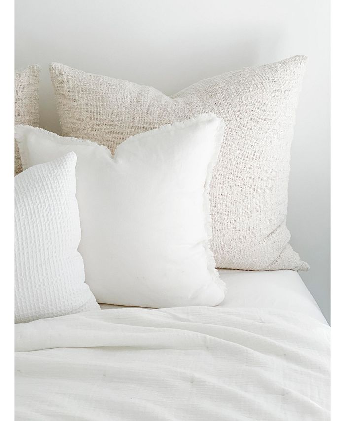 Anaya Home Cozy Cotton Ivory Boucle Dutch Euro Pillow Cover 28x36 - Macy's