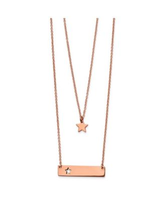 Chisel Rose IP-plated Star and Bar Multi Strand 15.5 inch Cable Chain ...