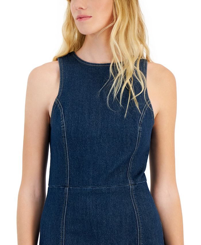 Tinseltown Juniors' Sleeveless Denim Bodycon Mini Dress - Macy's