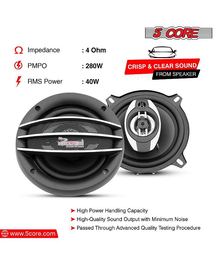 5 Core 5 Inch Subwoofer Car Speaker 50 Watt RMS Mid Range DJ Sub Woofer ...