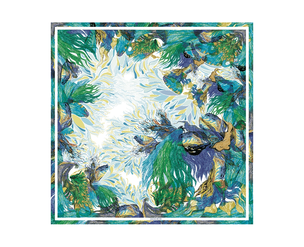 Click here for Jessie Zhao New York Silk Scarf of Summer Forest I... prices