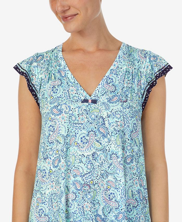 Ellen Tracy Women's Ruffle Sleeve Top and Crop Pants 2-Pc. Pajama Set ...