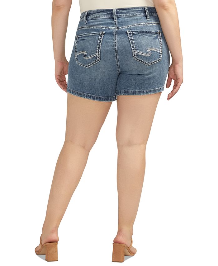 Silver Jeans Co. Trendy Plus Size Elyse Mid-Rise Jean Shorts - Macy's