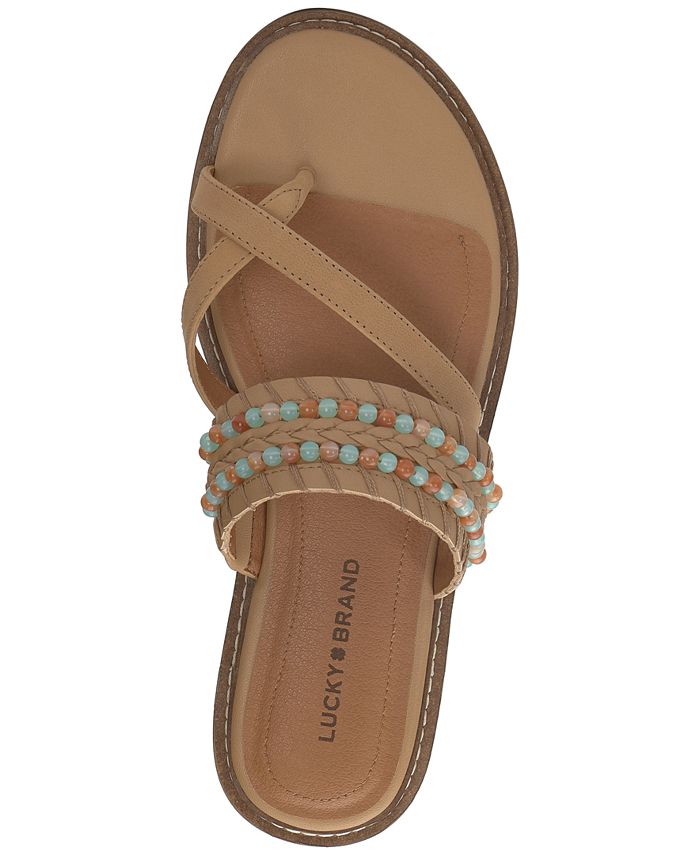 Lucky Brand Women's Kaykey Beaded Crisscross Flat Sandals - Macy's