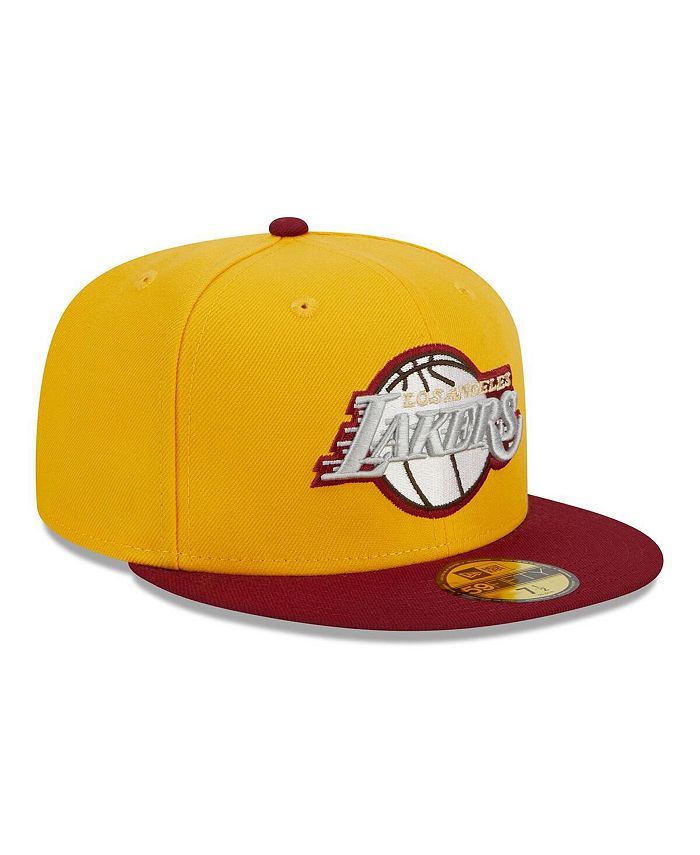 New Era Men's Yellow, Red Los Angeles Lakers Fall Leaves 2-Tone 59FIFTY ...