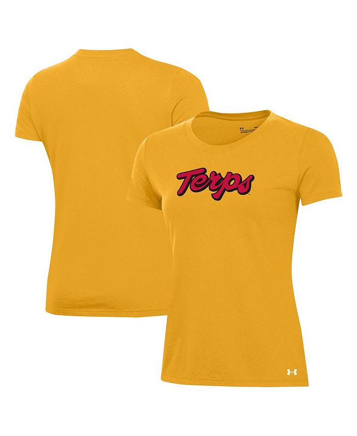 Under Armour Women's Gold Maryland Terrapins Script Gold Out T-shirt ...