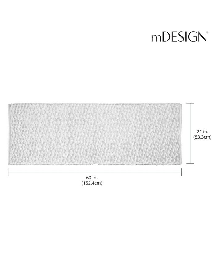 mDesign Bathroom Cotton Rectangular Rug, Long Runner, 60" x 21" - Macy's