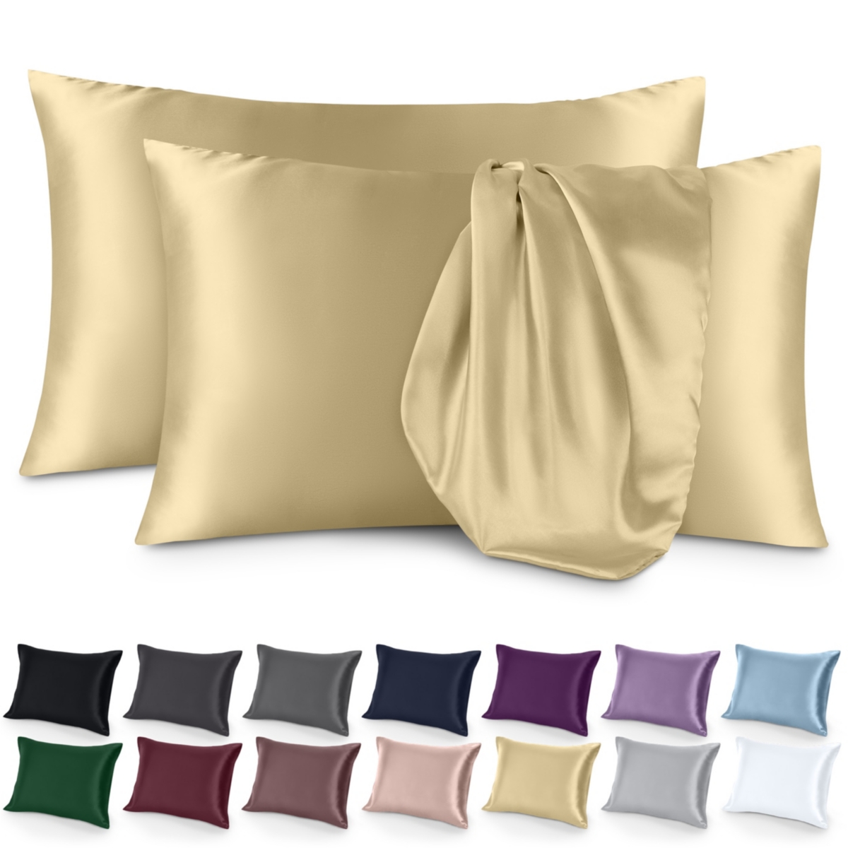 Click here for Bare Home Satin Pillowcases King - Champagne prices