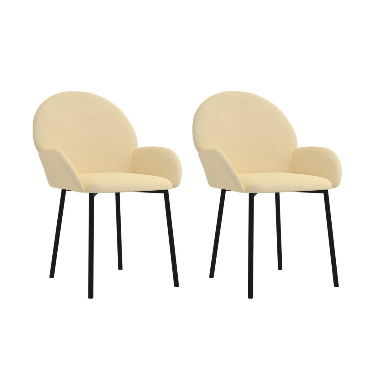Click here for Dining Chairs 2 pcs Cream Velvet - Cream prices