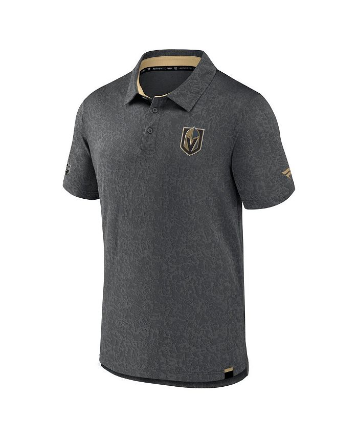 Fanatics Men's Gray Vegas Golden Knights Authentic Pro Jacquard Polo ...