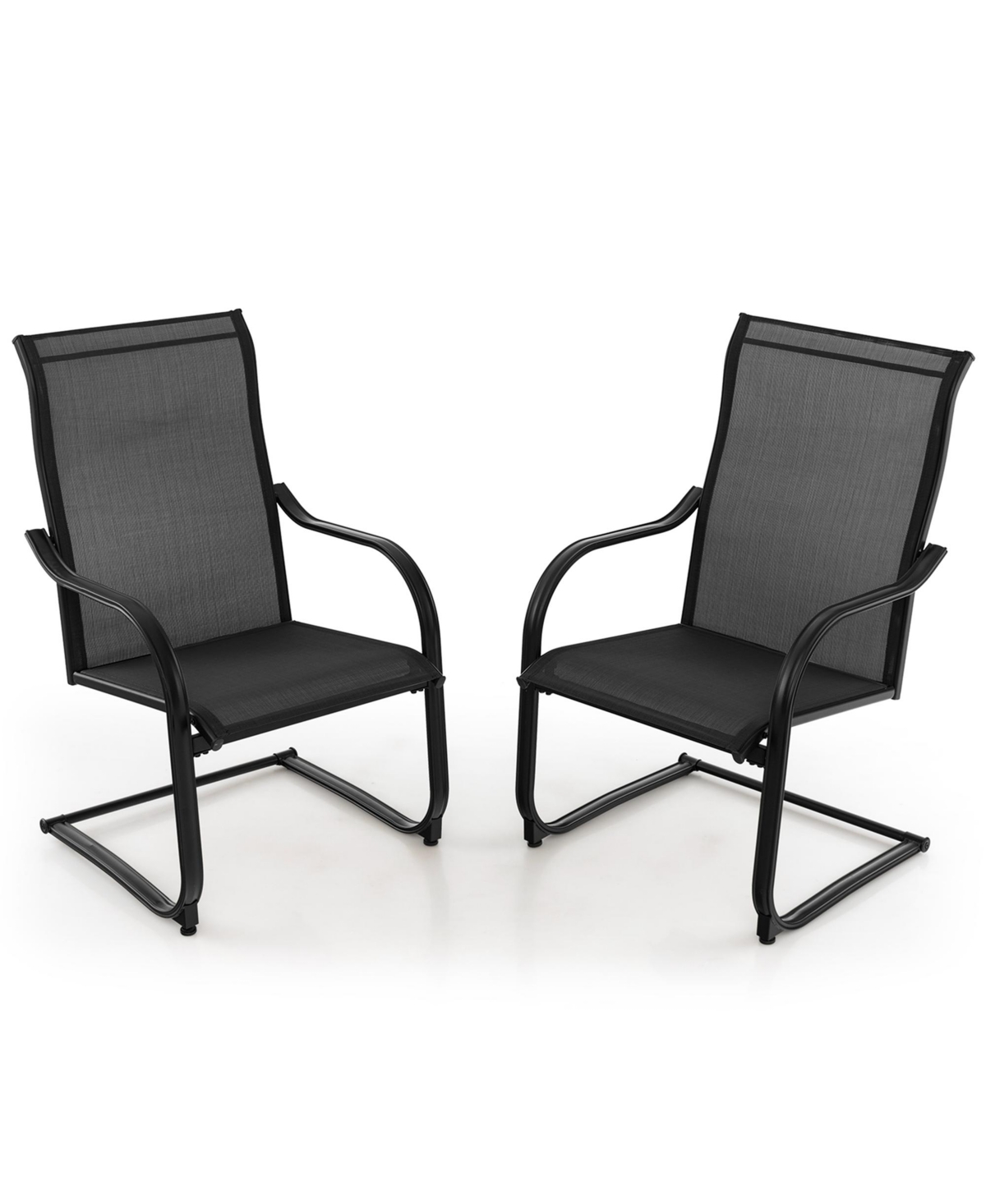 Click here for 2pcs C-Spring Motion Patio Dining Chairs All Weath... prices