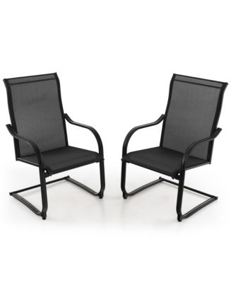 2pcs C-Spring Motion Patio Dining Chairs All Weather Heavy Duty Outdoor ...