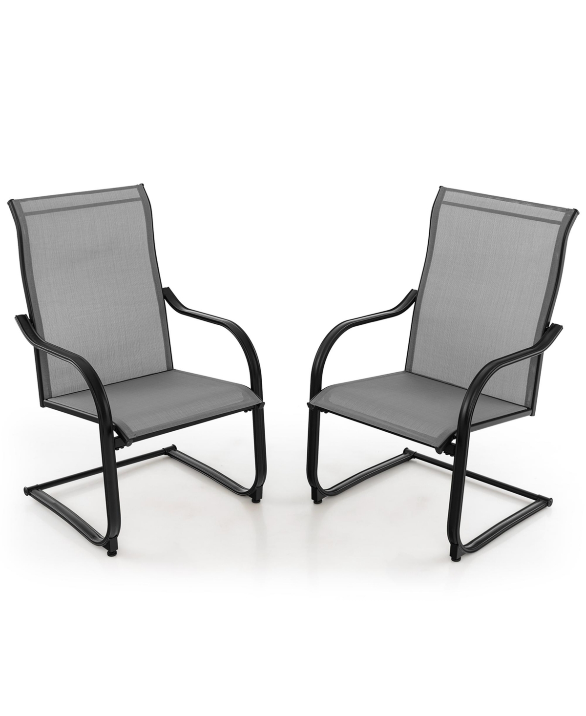 Click here for 2pcs C-Spring Motion Patio Dining Chairs All Weath... prices