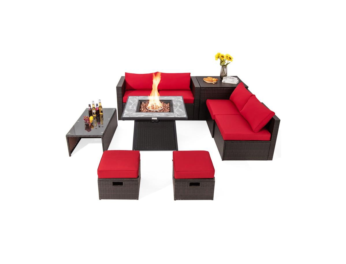 Click here for Slickblue 9 Pieces Patio Pe Wicker Sectional Set w... prices